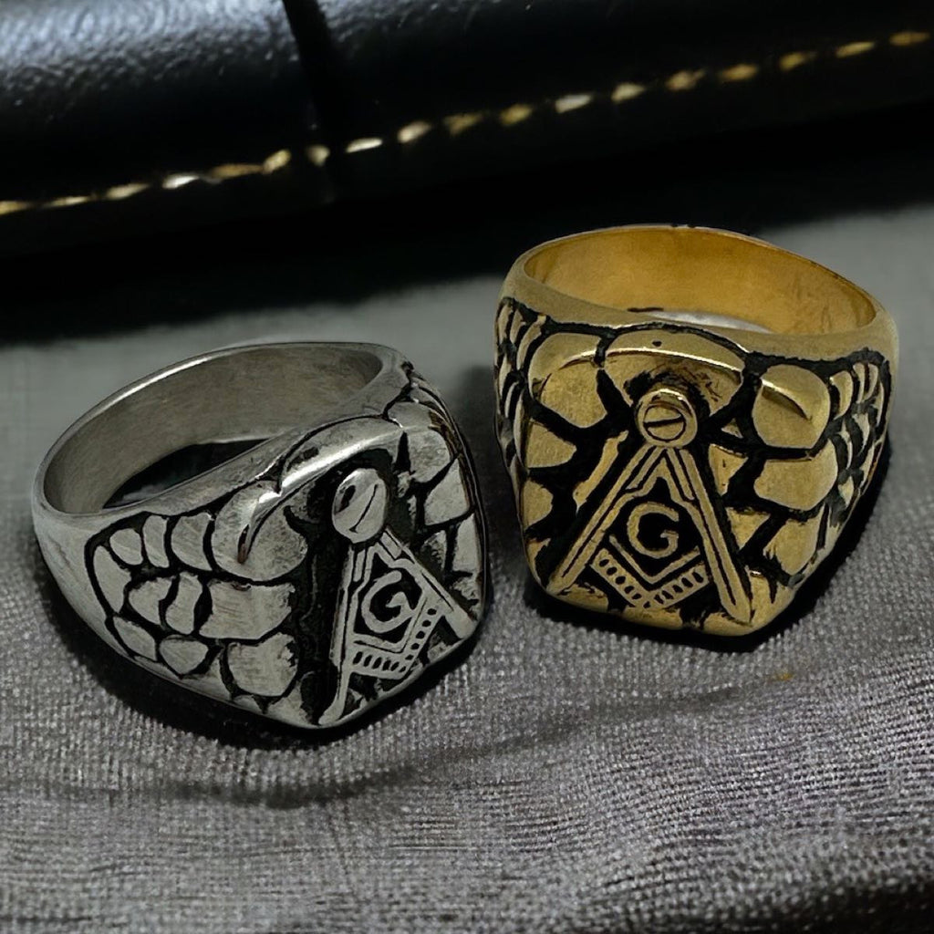 33rd Degree Masonic Ring w/Gold Nugget Features (2 colors) – SkullJewellery
