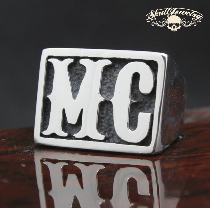 Motorcycle Club MC Stainless Steel Heavy Bold Ring (#557) – SkullJewellery