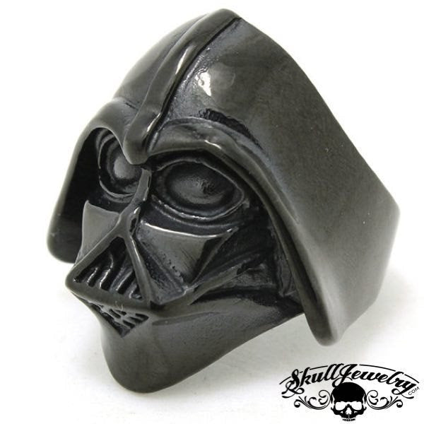 BLACK "Darth Vader" Stainless Steel Ring (#589) – SkullJewellery