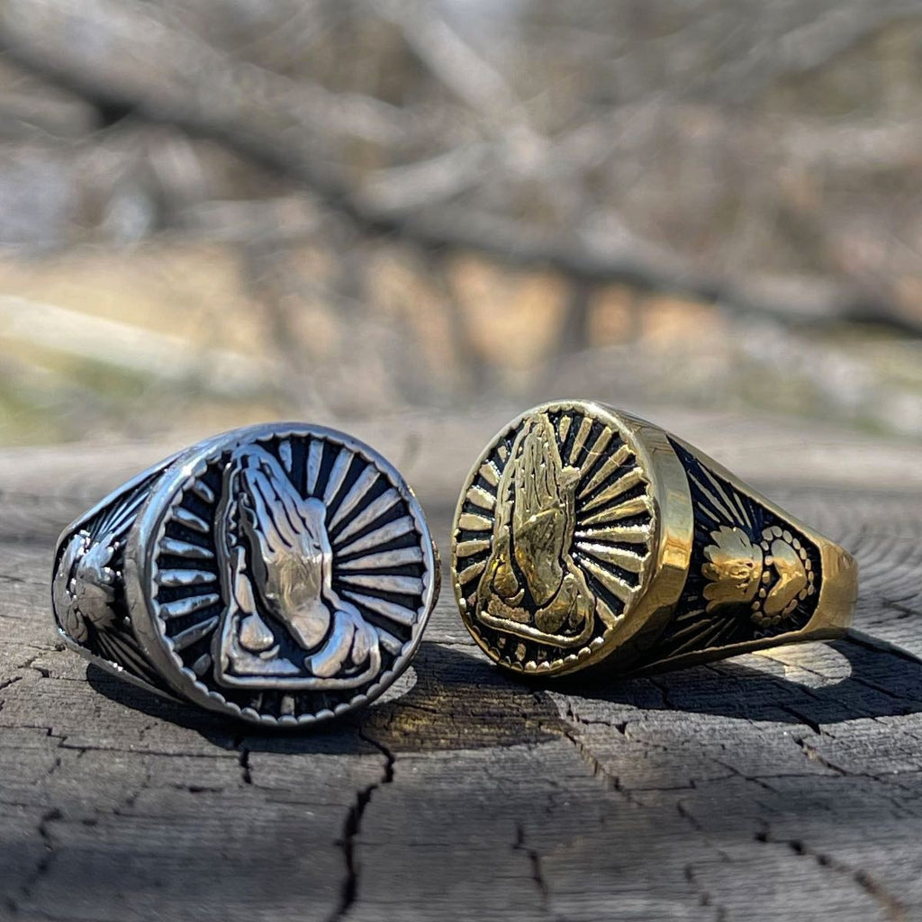 Praying Hands Ring w/ Immaculate Heart of Mary symbol (2 Colors ...